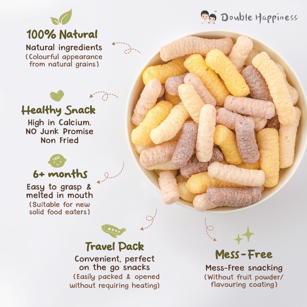 Double Happiness Fruits Series Rice Puff /Plain Series(10g / 50g) Rice ...