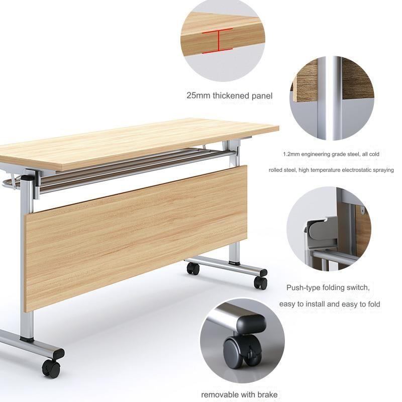 Folding conference table Training table office desk rectangular double ...