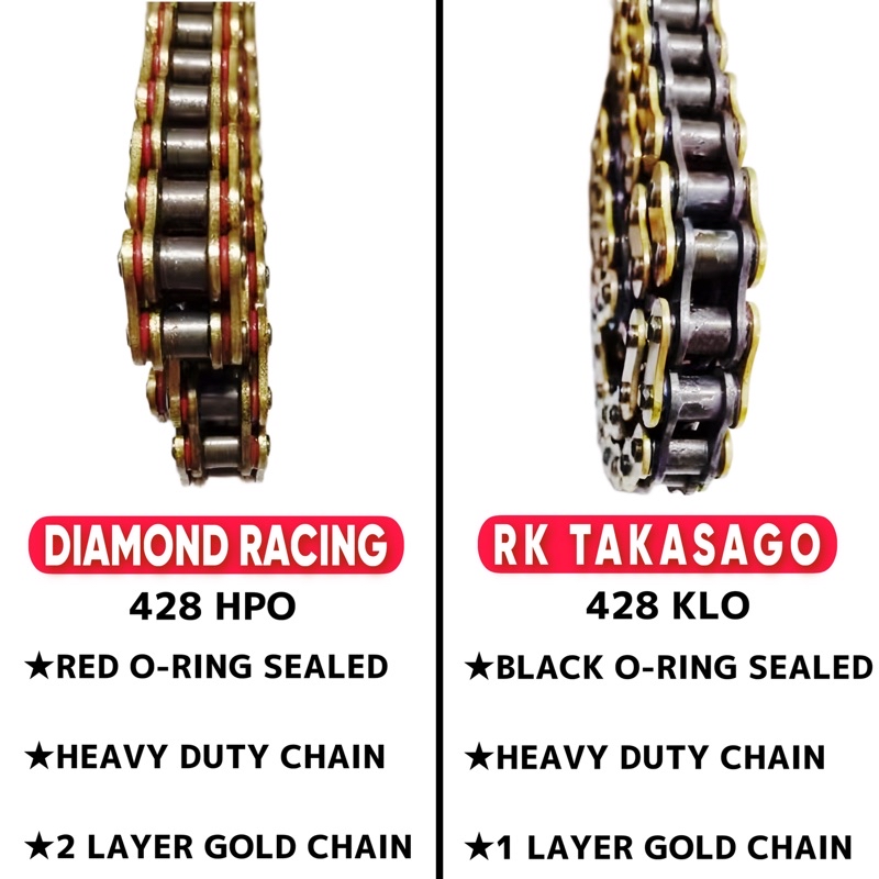 428 ORING HONDA RS150 RSX RK /DIAMOND ORING CHAIN DIAMOND RACING GOLD 8 ...
