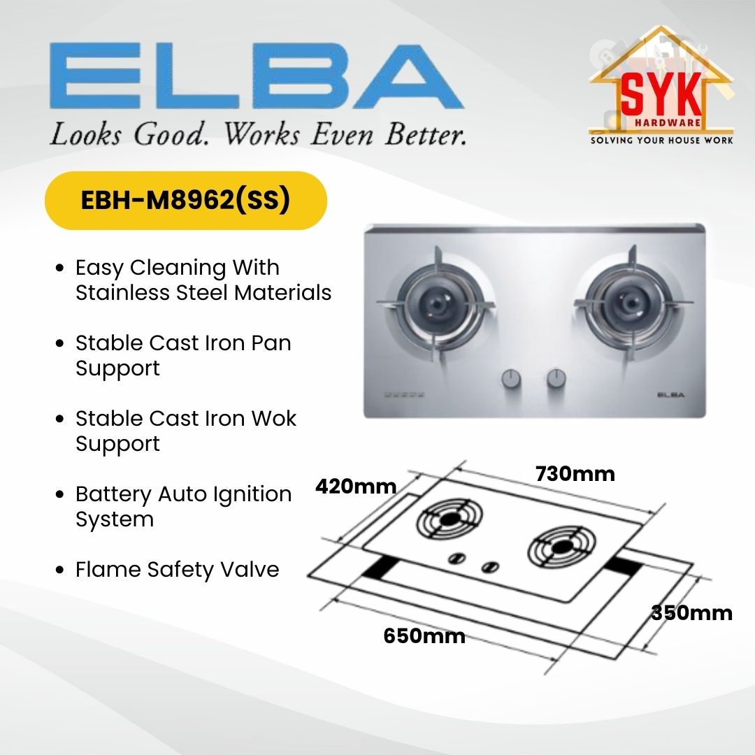 SYK ELBA Kitchen Hood EH-R9033(BK) and Hob EGH-F8582GX(BK) Cooktops ...