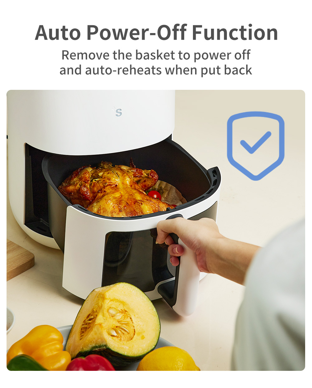 Simplus Air Fryer Viewable Multi-functional Household Use Micro-Steam Function (5L/1450W) GEN-S ...