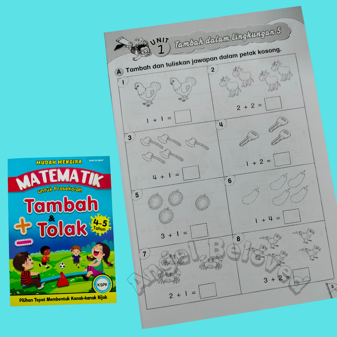 Buku Latihan Matematik Prasekolah Math Activity Book for kindergarten ...