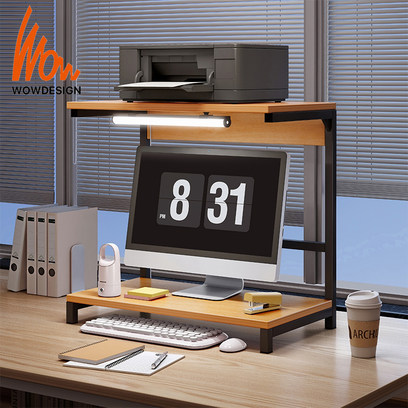 Monitor Stand With LED Light Desktop Organizer Printer Rack ...