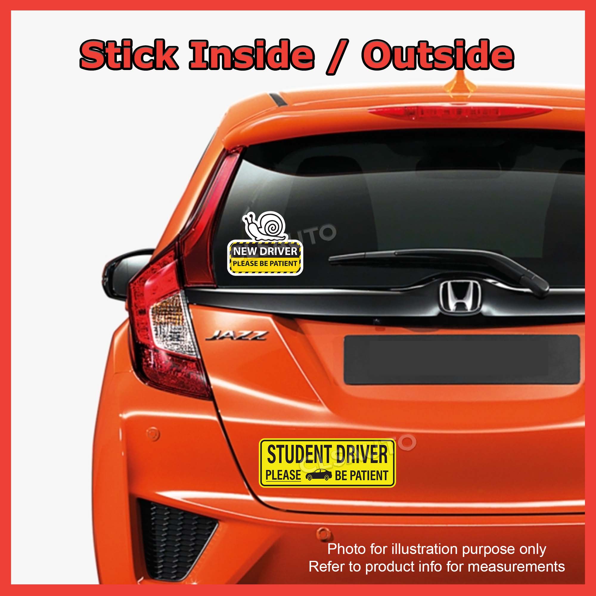 Car Sticker Probation Student Driver Learning to Drive License Lesen P ...