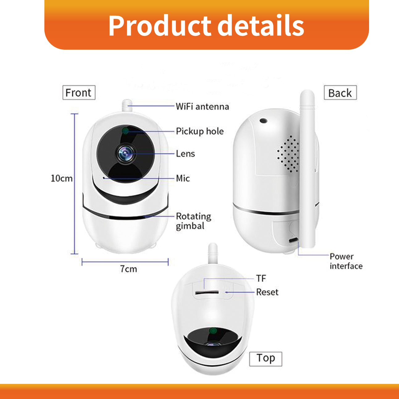 Pony HD 1080P wireless WiFi IP Camera App CCTV Mini Network ...
