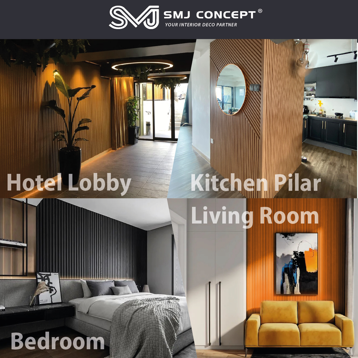 SMJ Ser-D 3300mm Fluted Wall Panel BFC Panel Wall Panel Fluted ...