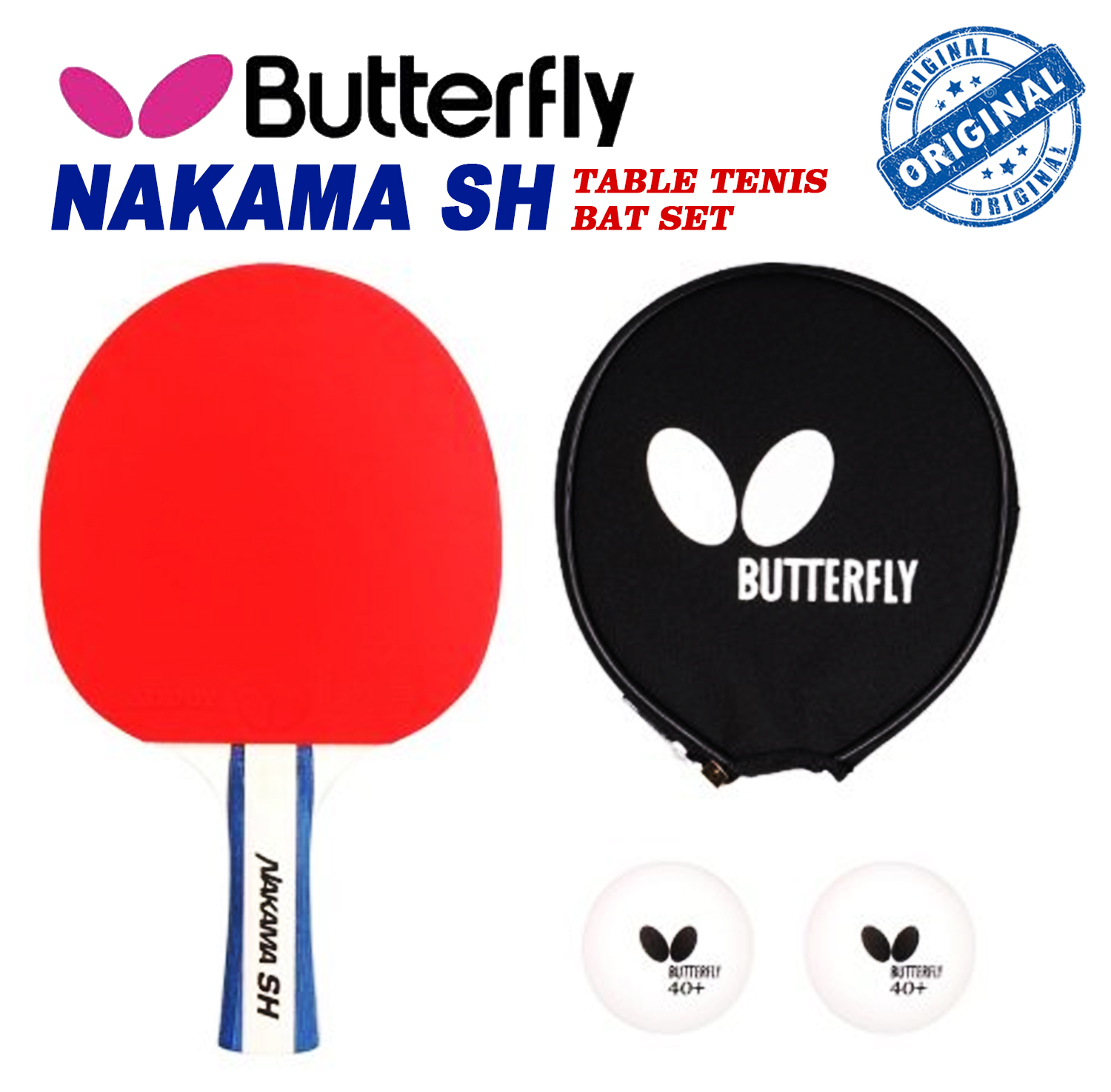 Butterfly Nakama SH Table Tennis Bat Set Handshake Tournament Ping Pong ...