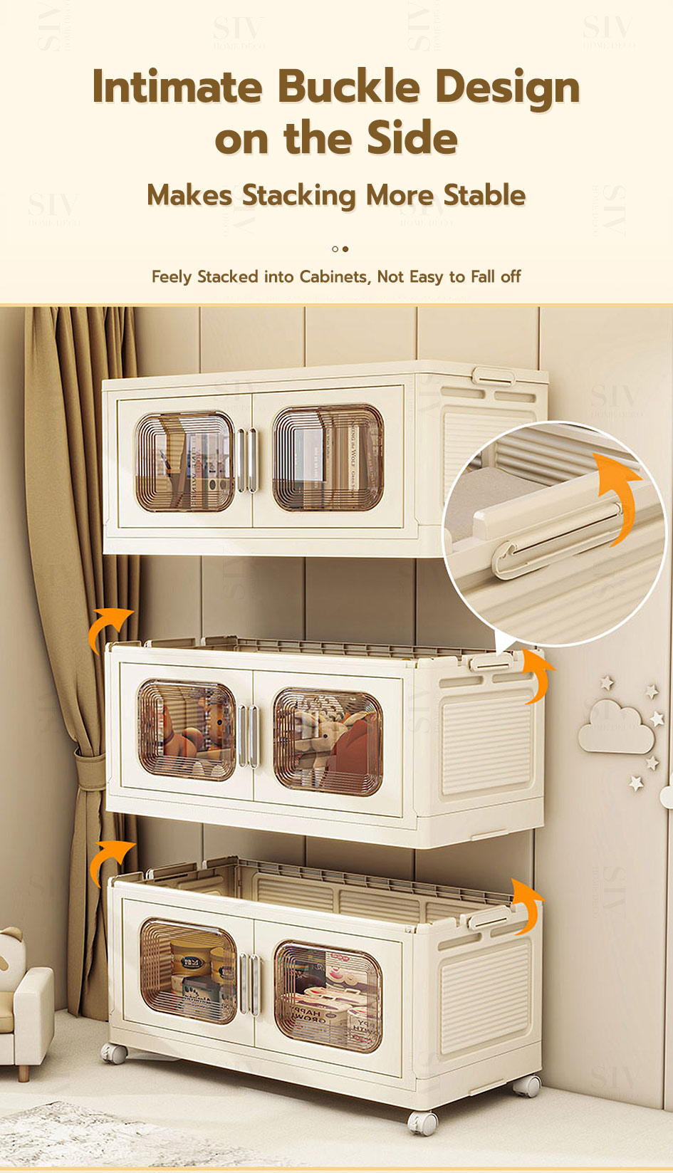 SIV 105cm Wide 3/4/5 Layers Foldable Multipurpose Double Storage ...