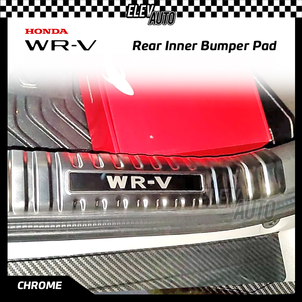 Honda WR-V WRV STAINLESS STEEL Rear Inner Bumper Guard Pad Scuff Plate ...