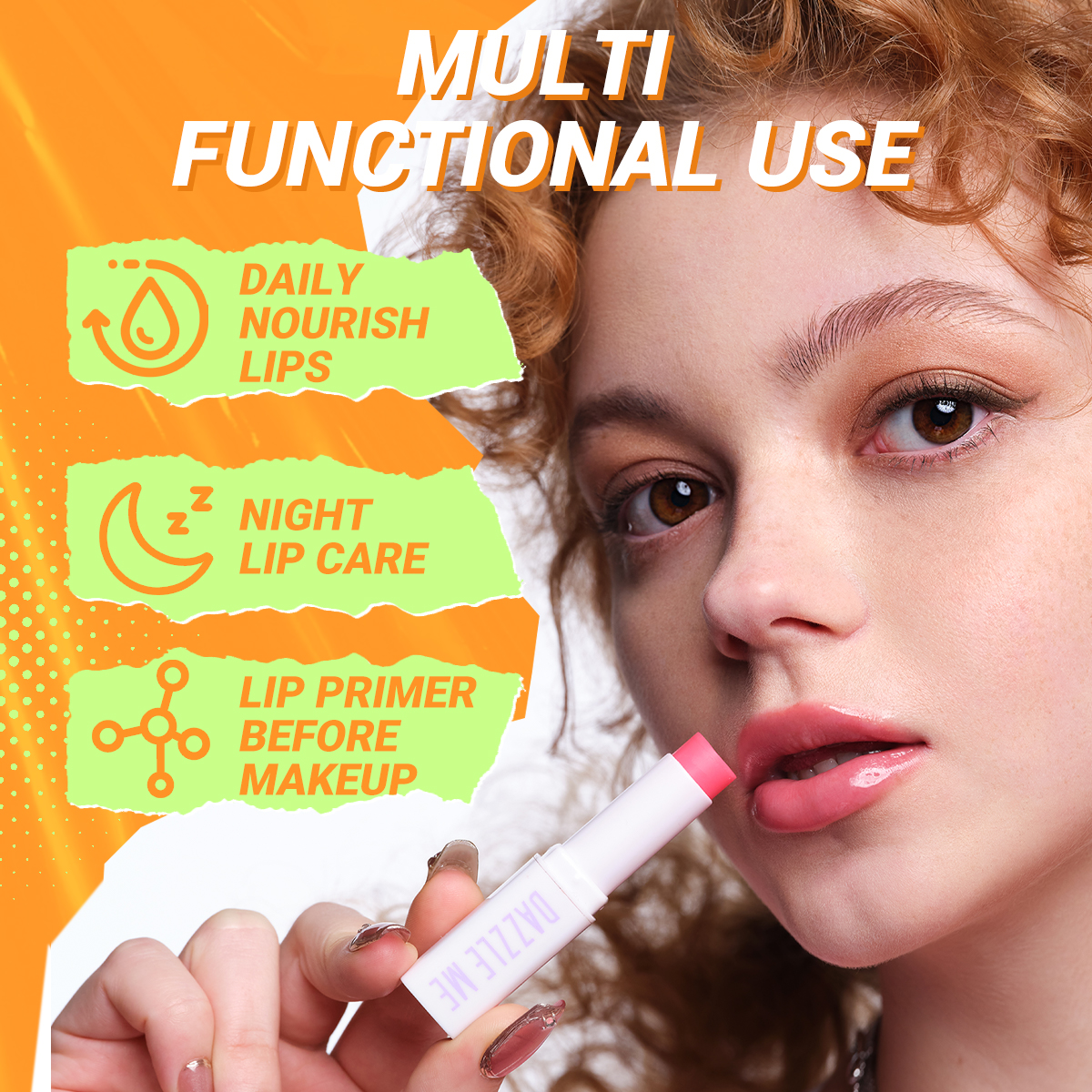 DAZZLE ME Fruit Justice Color-Changing Lip Balm Moisturizing Hydrating ...