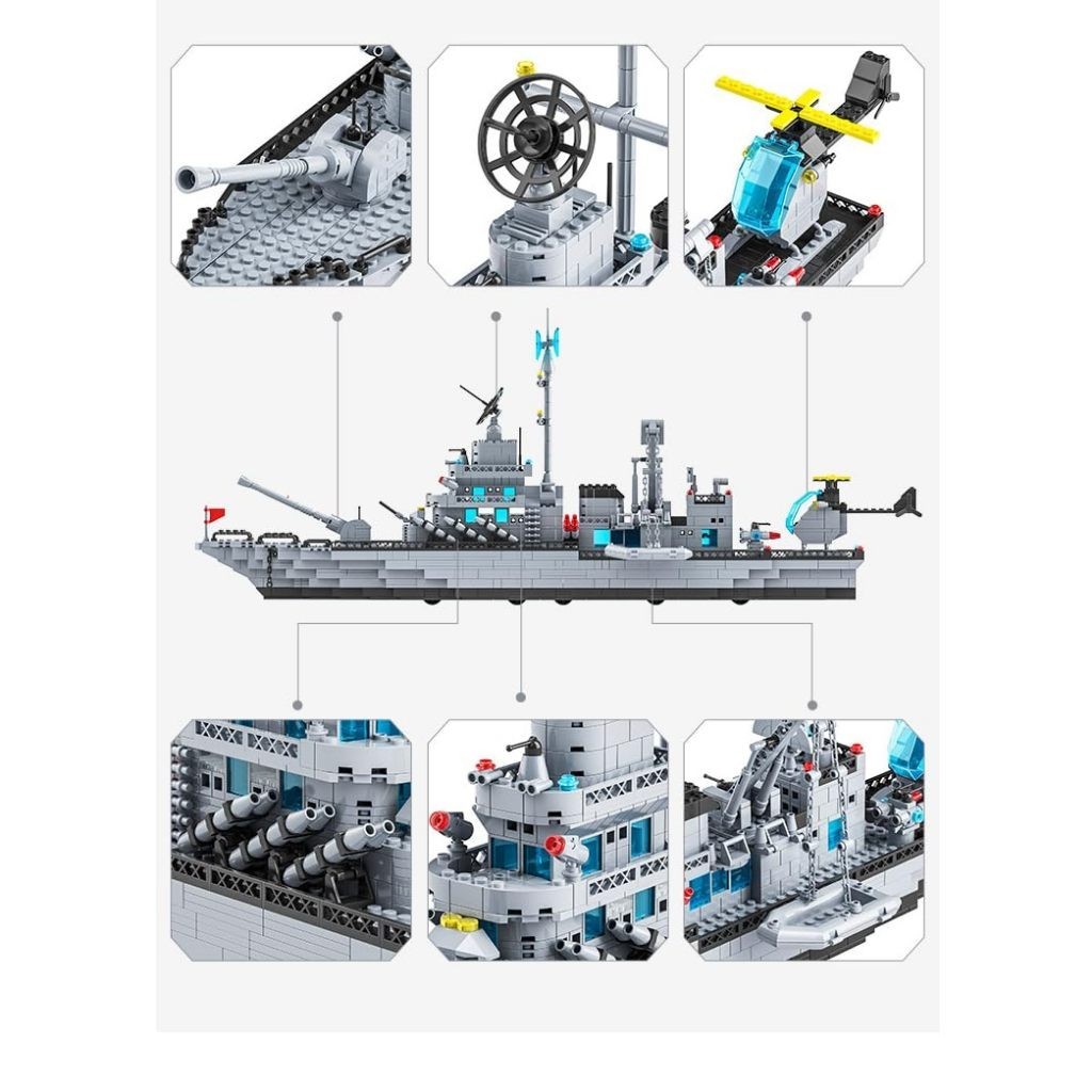 BUILDING BLOCK LELE BROTHER Selling 6 in1 Military Warship Carrier Kid ...