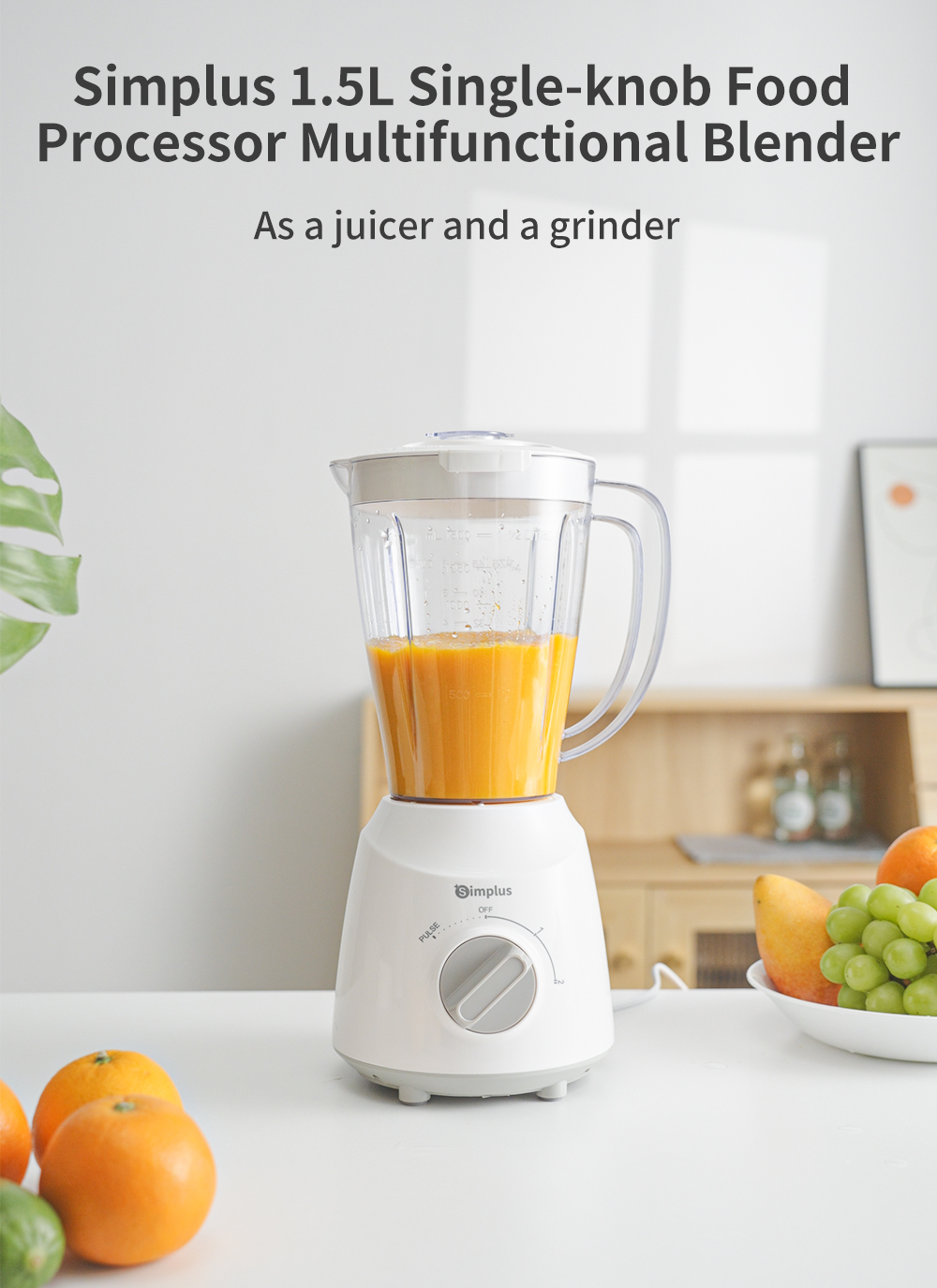 【New Launch】Simplus Blender 1.5L Single-knob Food Processor ...