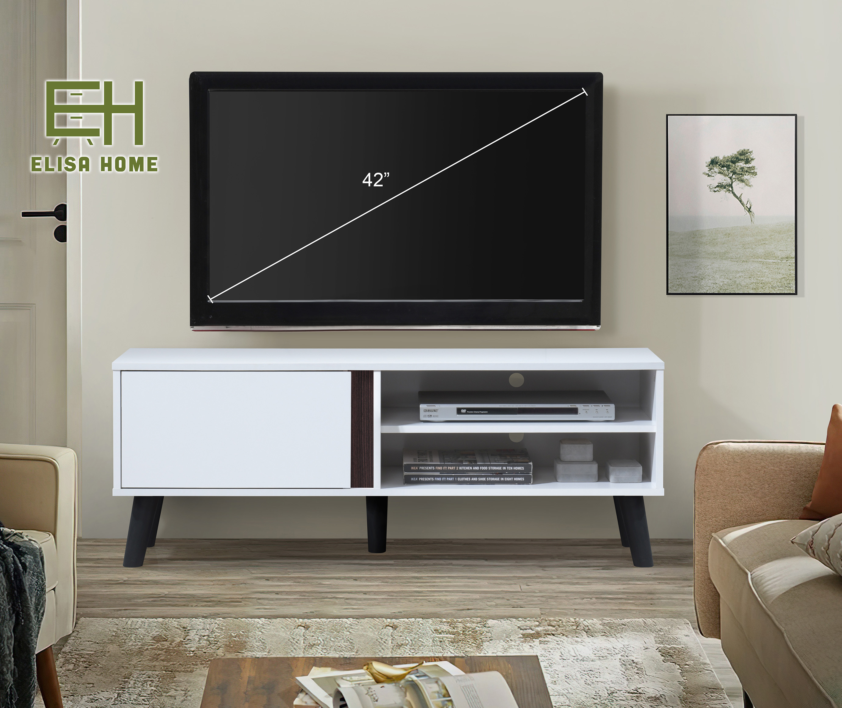 ELISA HOME Libra 4 Feet TV Cabinet Rak TV 电视柜 | Shopee Malaysia