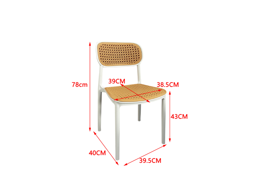 Nordic Rattan Plastic Stackable Chair Dining Chair Outdoor Leisure Back ...