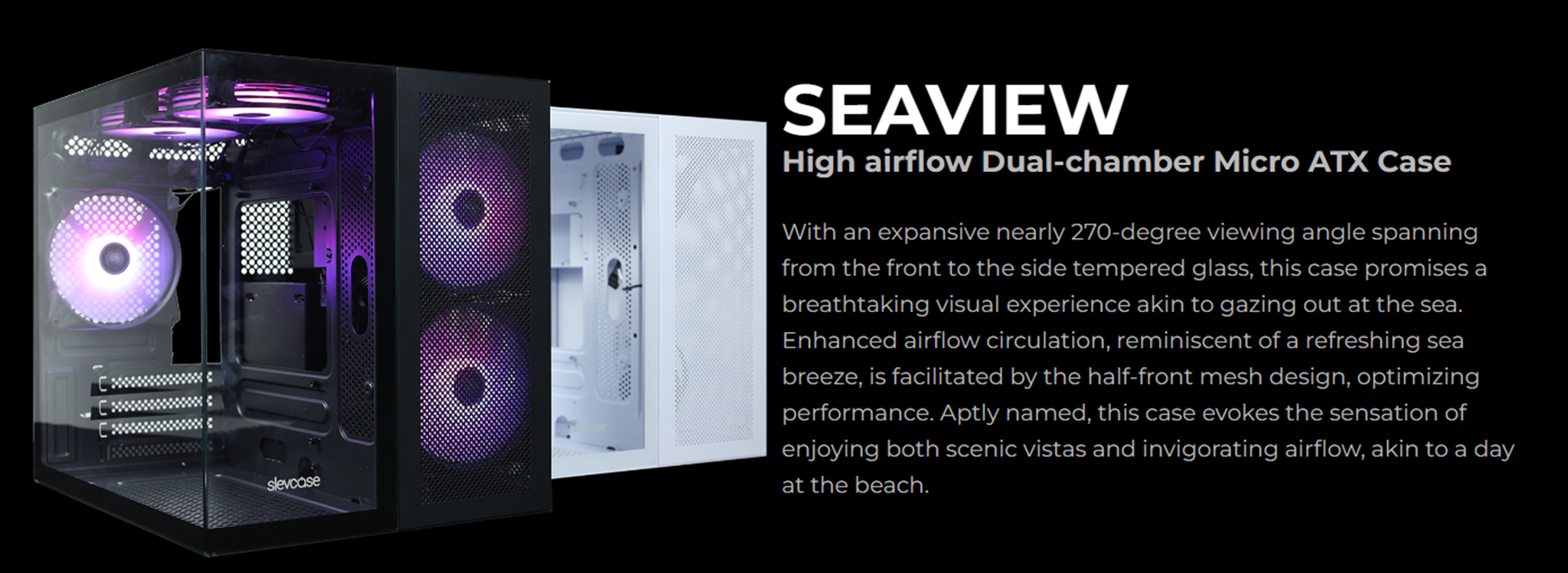 SLEV SlevCase SEAVIEW | High Airflow Dual Chamber Micro ATX Gaming ...