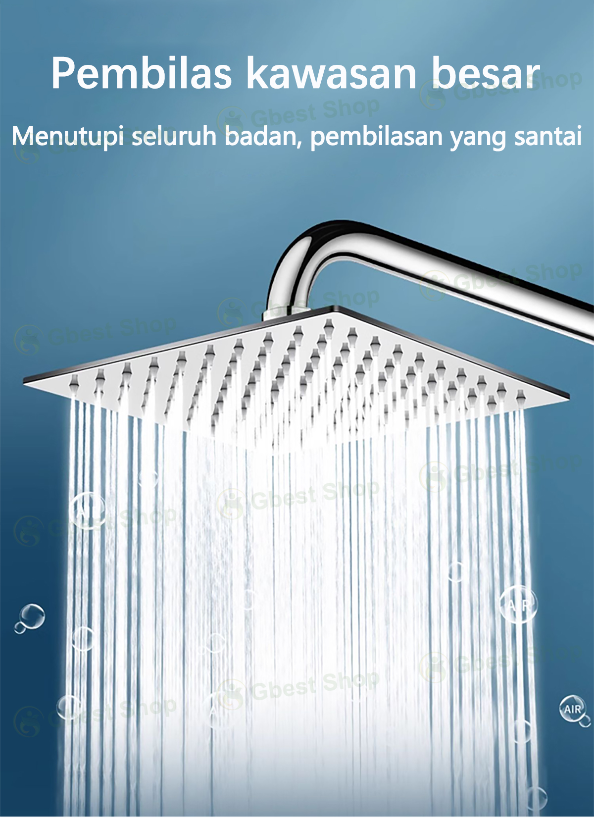 Rainfall Shower Head water 360 degree big Rain Shower Set Shower Arm ...