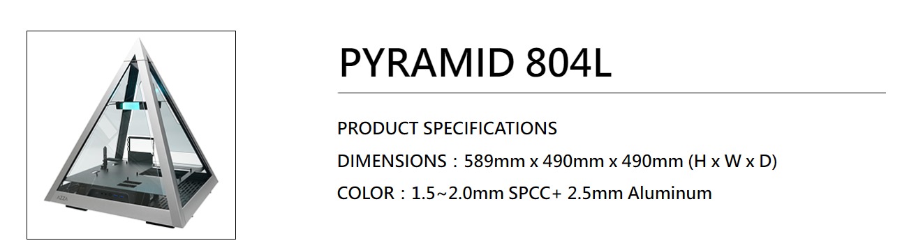 Azza PYRAMID 804L Gaming Premium Casing Case Chassis Included 1x ...
