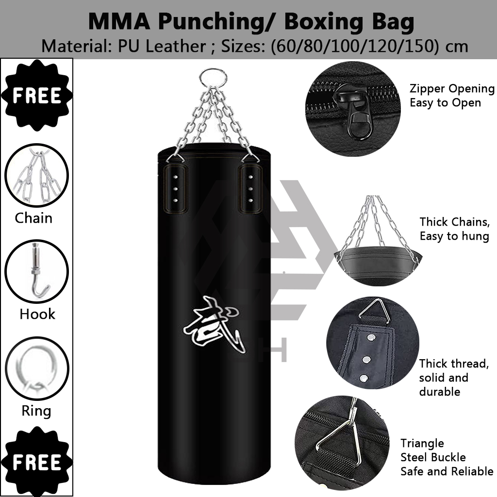 3H Beg Tinju Sandbag Sanda Muay Thai/MMA | Punching Bag Gantung untuk ...