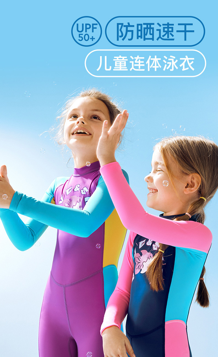 Dive & Sail Kids One-Piece Long Sleeve Kids Girl Swimming Suit Rash ...