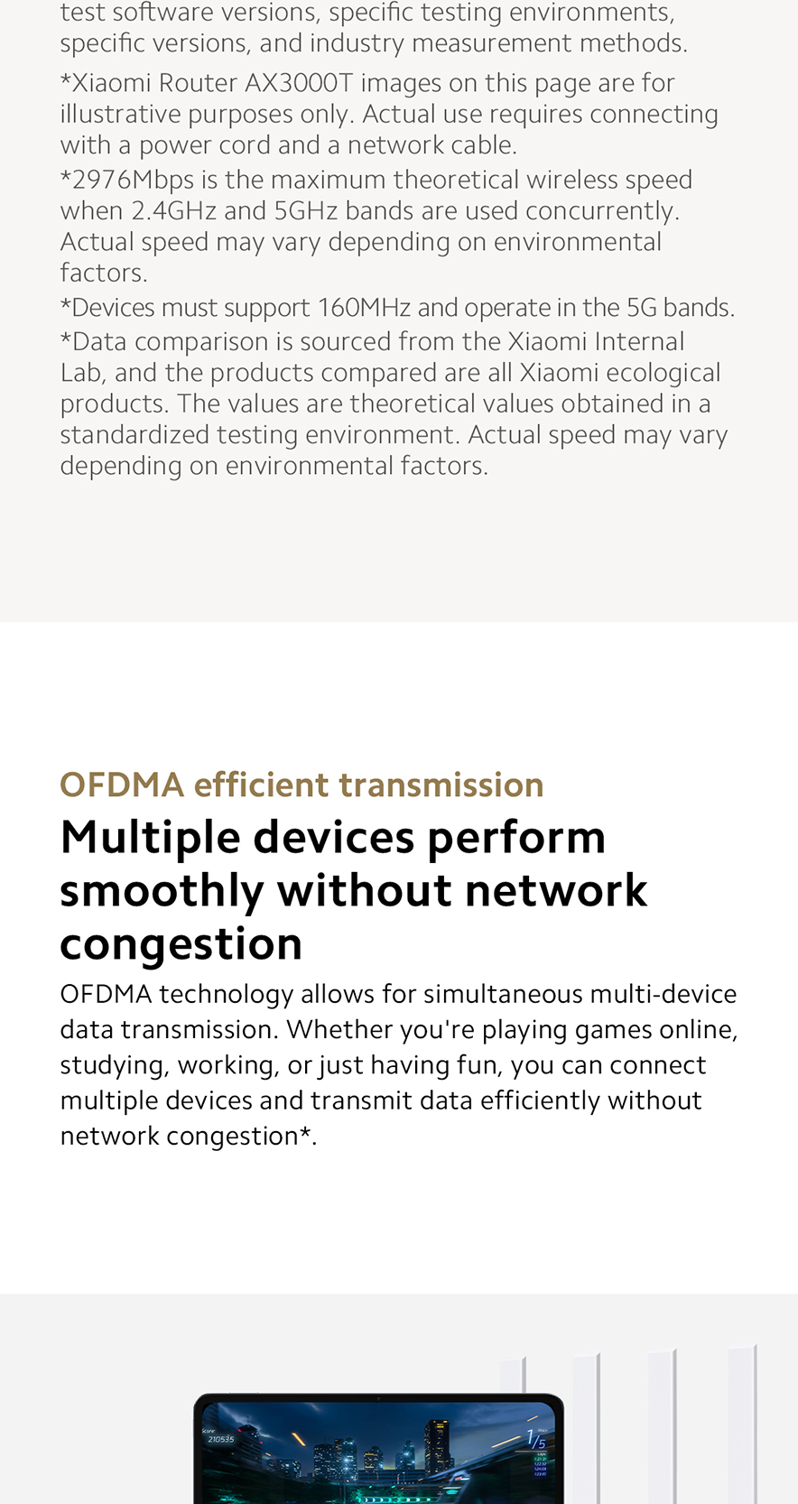 Xiaomi Router AX3000T Up to 3000Mbps* speed/WIFI 6/buffer free 4K movie streaming/Mesh ...
