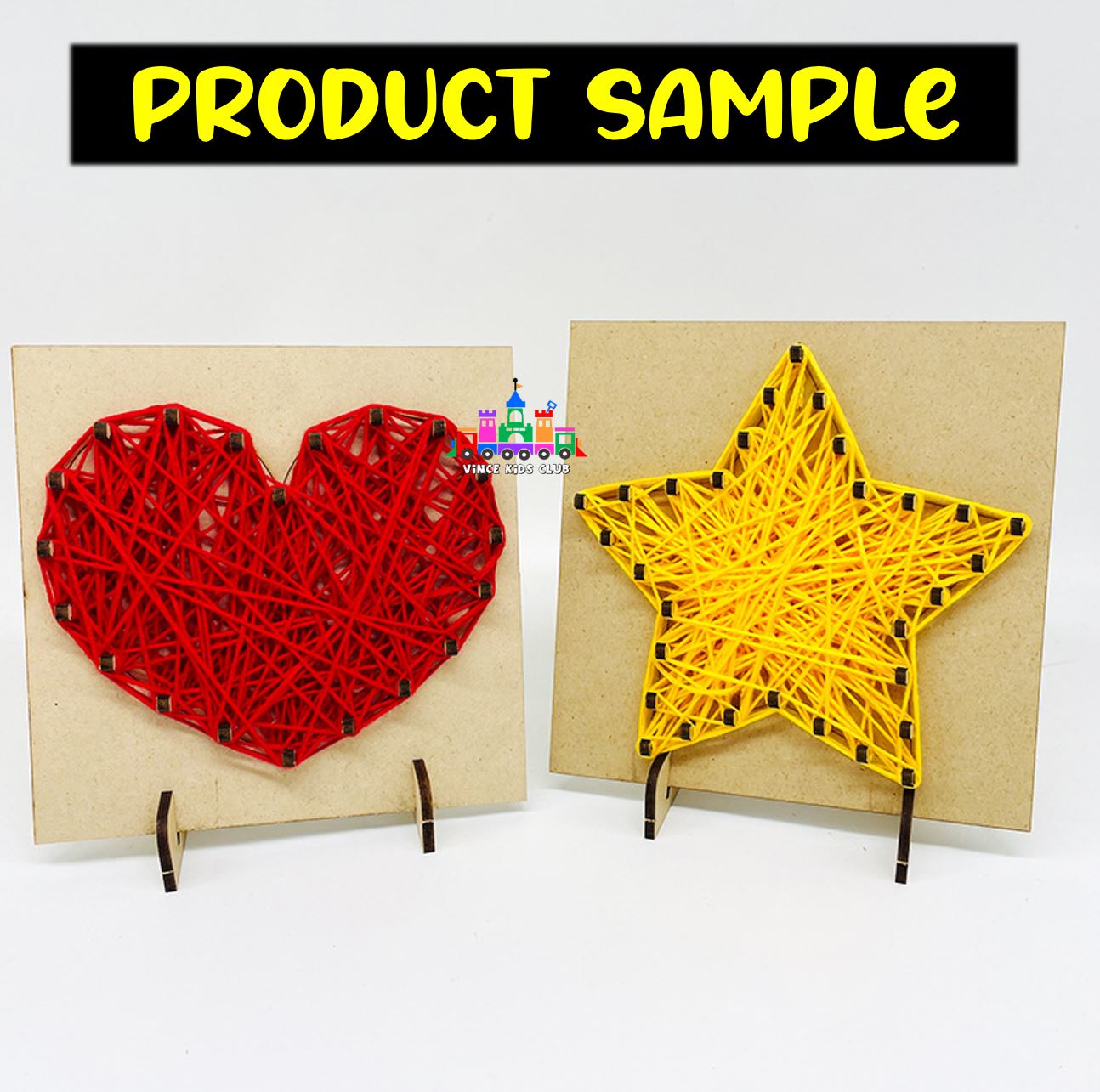 DIY Wooden Base String Art Kid DIY Activity Fun Project 绣线编织造型摆件 ...