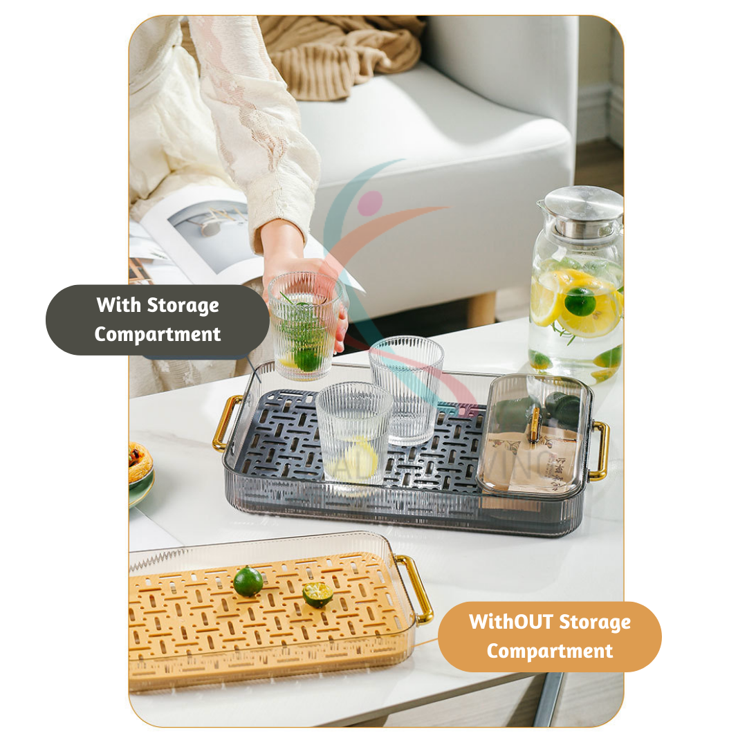 Nordic Modern Luxury Serving Tray with Handle Plastic Food Tray Decorative Photography Prop Tea ...