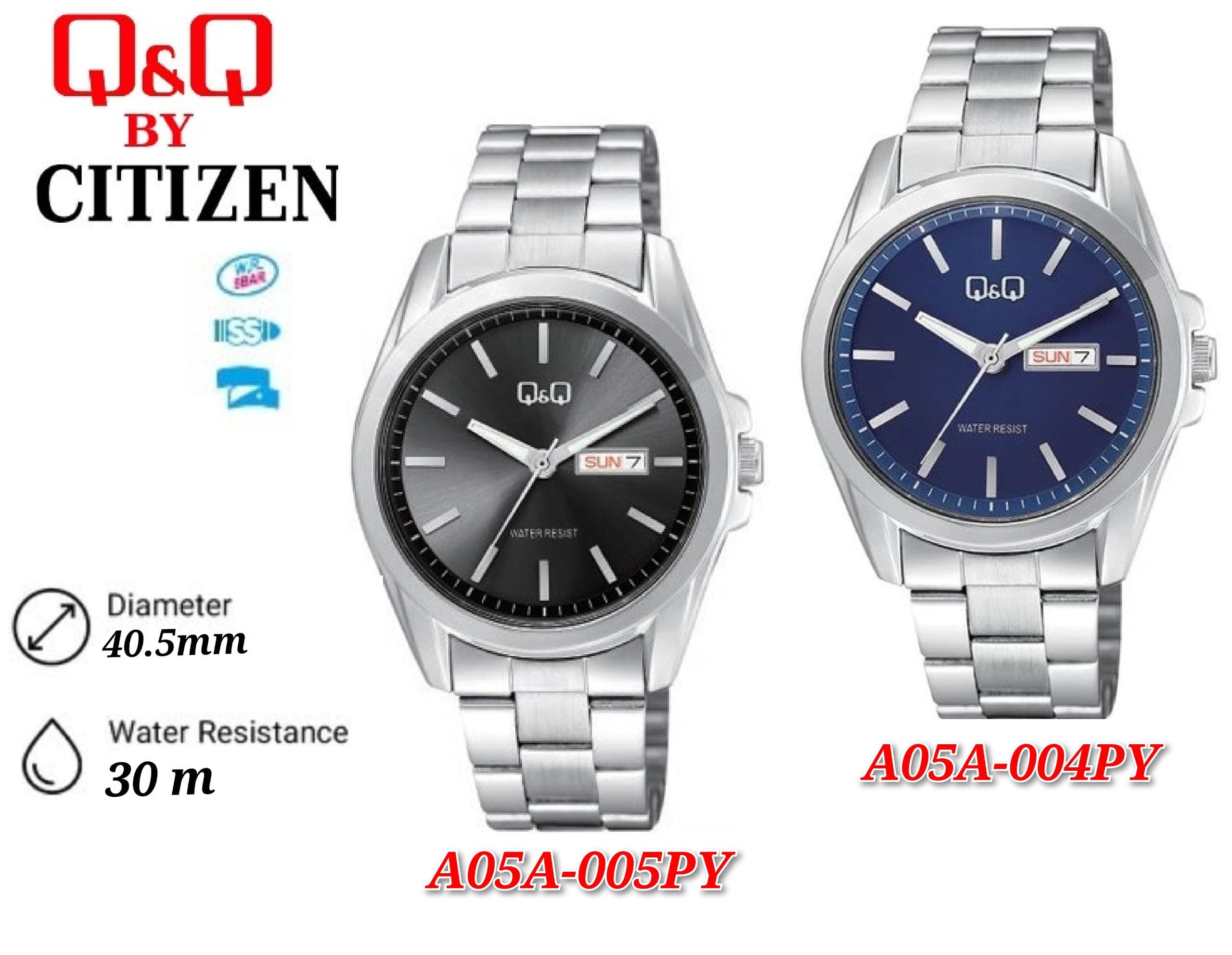 Q&Q By Citizen Stainless steel Analogue Men's Watch A05A | Shopee Malaysia