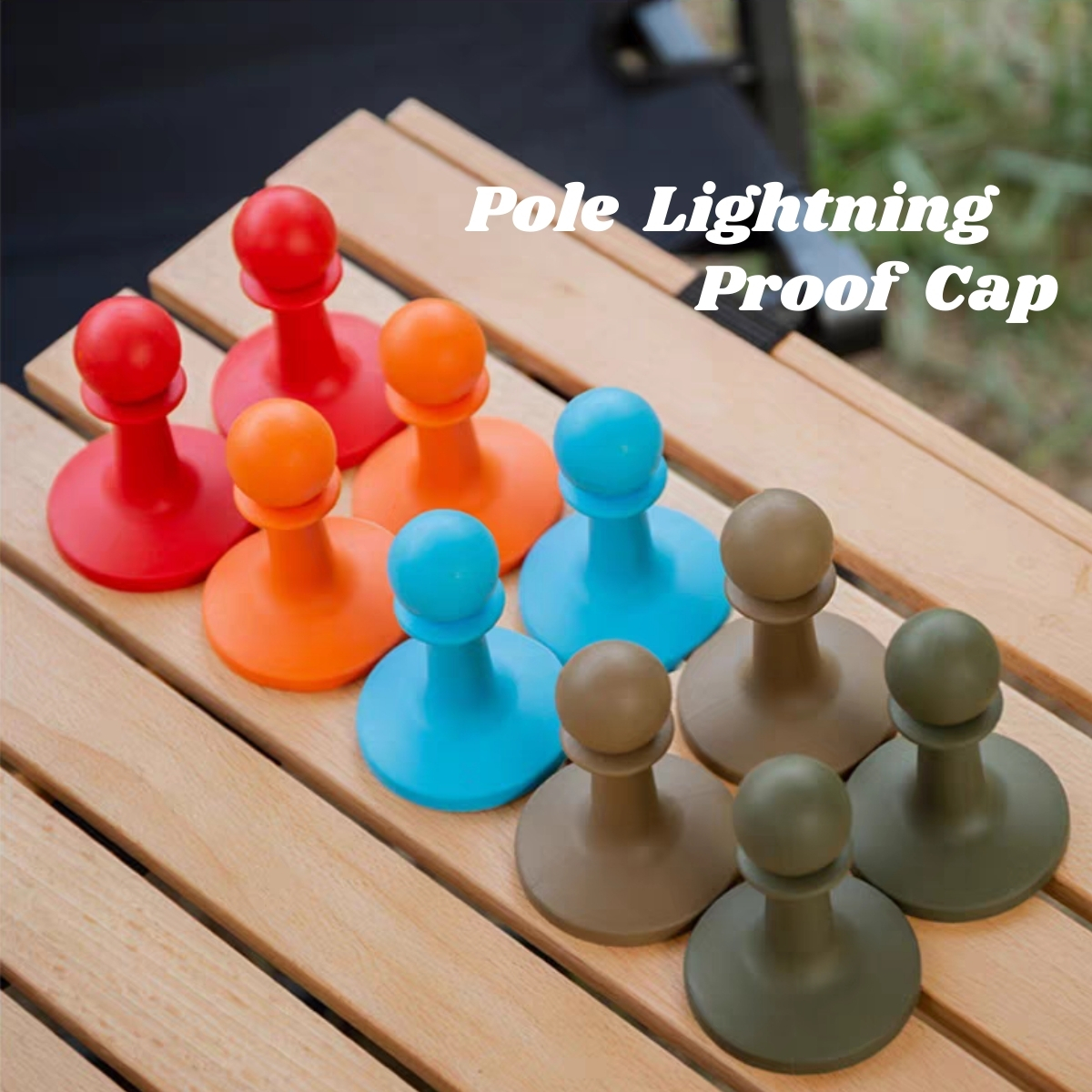 Camping Lightning Pole Cap Outdoor Luminous Glow In The Dark Anti ...