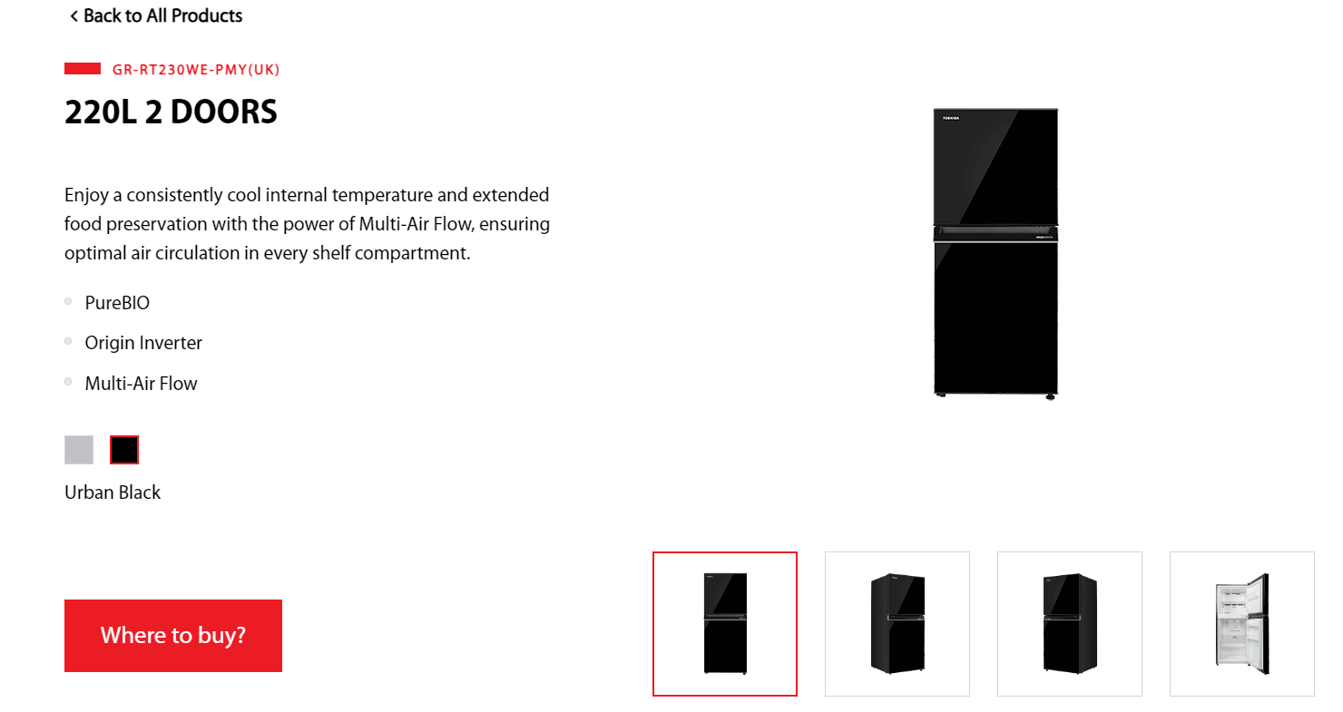 Toshiba 2 Door Refrigerator (220L) GR-RT230WE-PMY / Hitachi (182L ...
