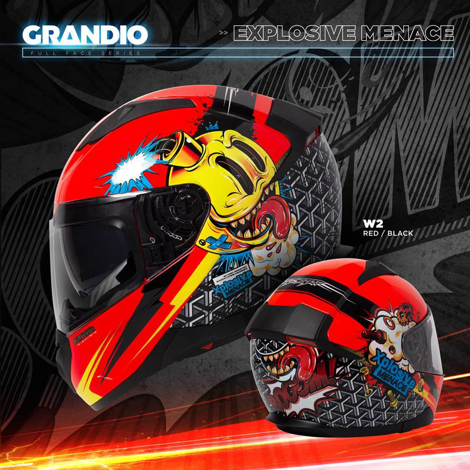 (Full Face Helmet) Gracshaw Grandio G9200 EXPLOSIVE Series Double Visor ...