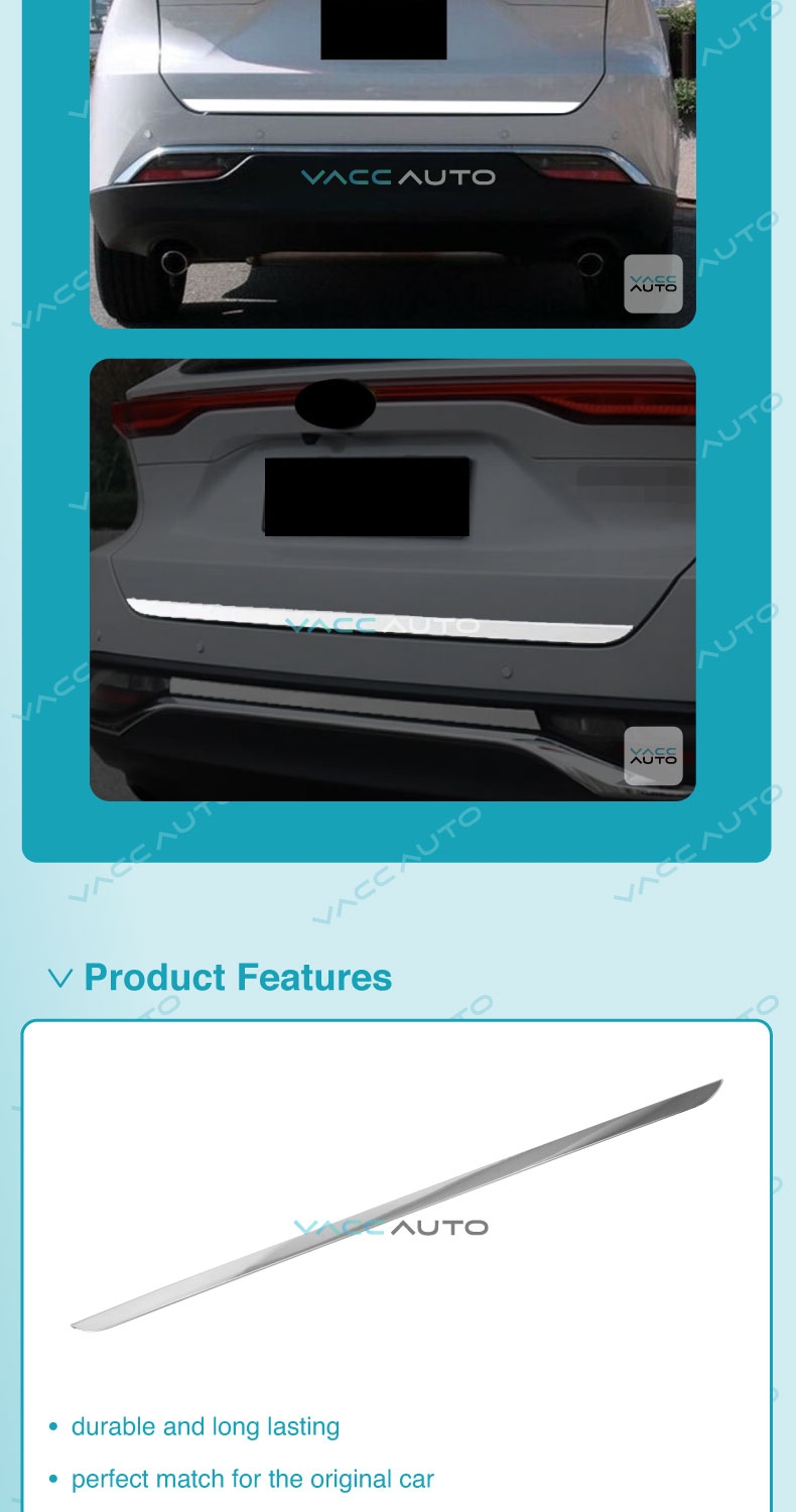 Toyota Harrier XU80 4th Gen (2020-2026) Rear Bonnet Lower Chrome Lining ...