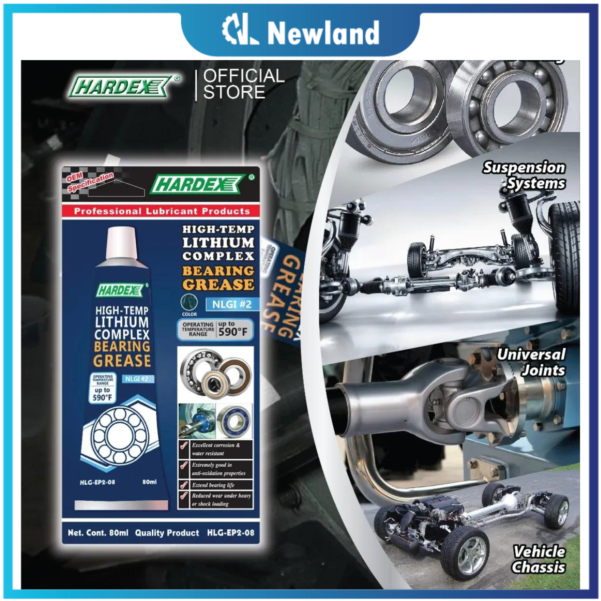 Hardex Bearing Grease / High-Temp Lithium Complex Grease Bearing NLGI ...