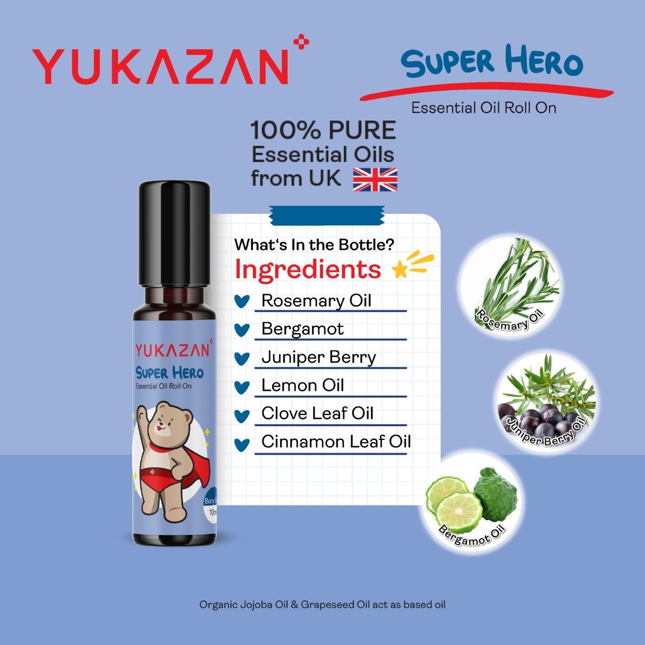Yukazan Super Hero 100% Pure Essential Oil Roll On (10ml) For Baby (3 ...