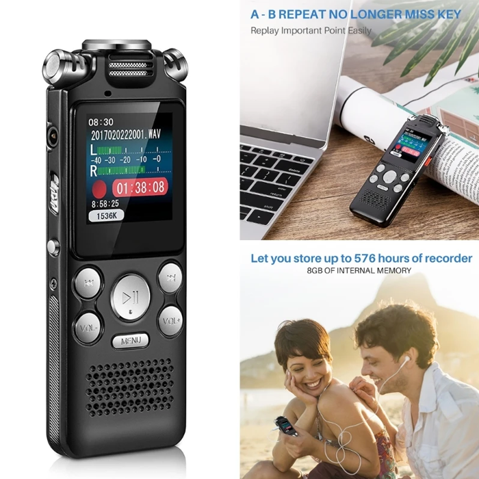 Voice Recorder 360 Audio Media Player for Student Teacher | LED Screen ...