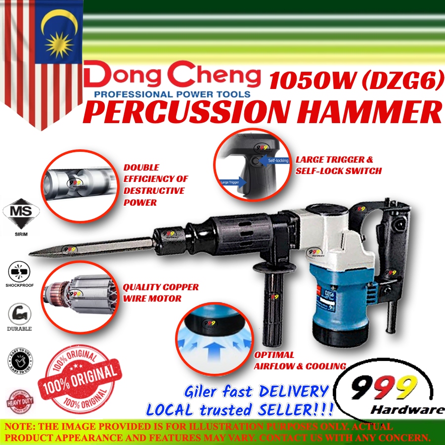 999 DONGCHENG Percussion Hammer DZG6 1050W / Demolition Hammer / Mesin ...