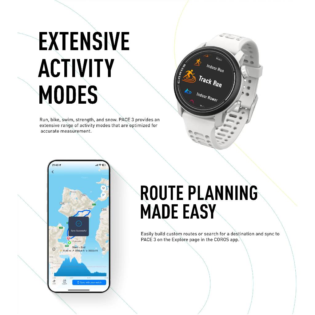 COROS PACE 3 Premium GPS Smart Watch Compass Fitness Heart Rate Monitor ...