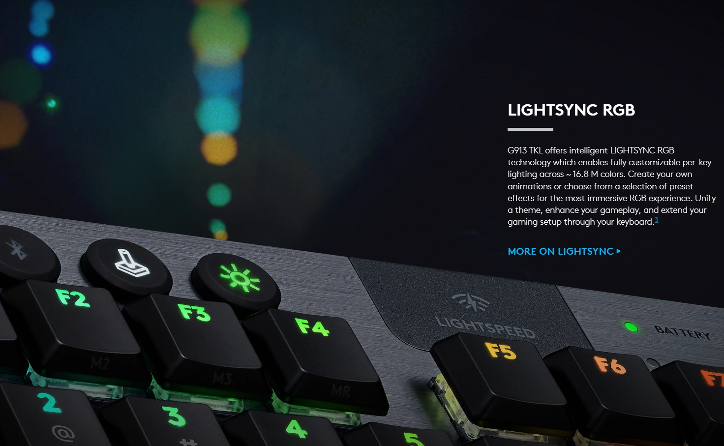 Logitech G913 TKL LIGHTSPEED GL Clicky / Linear / Tactile Tenkeyless ...