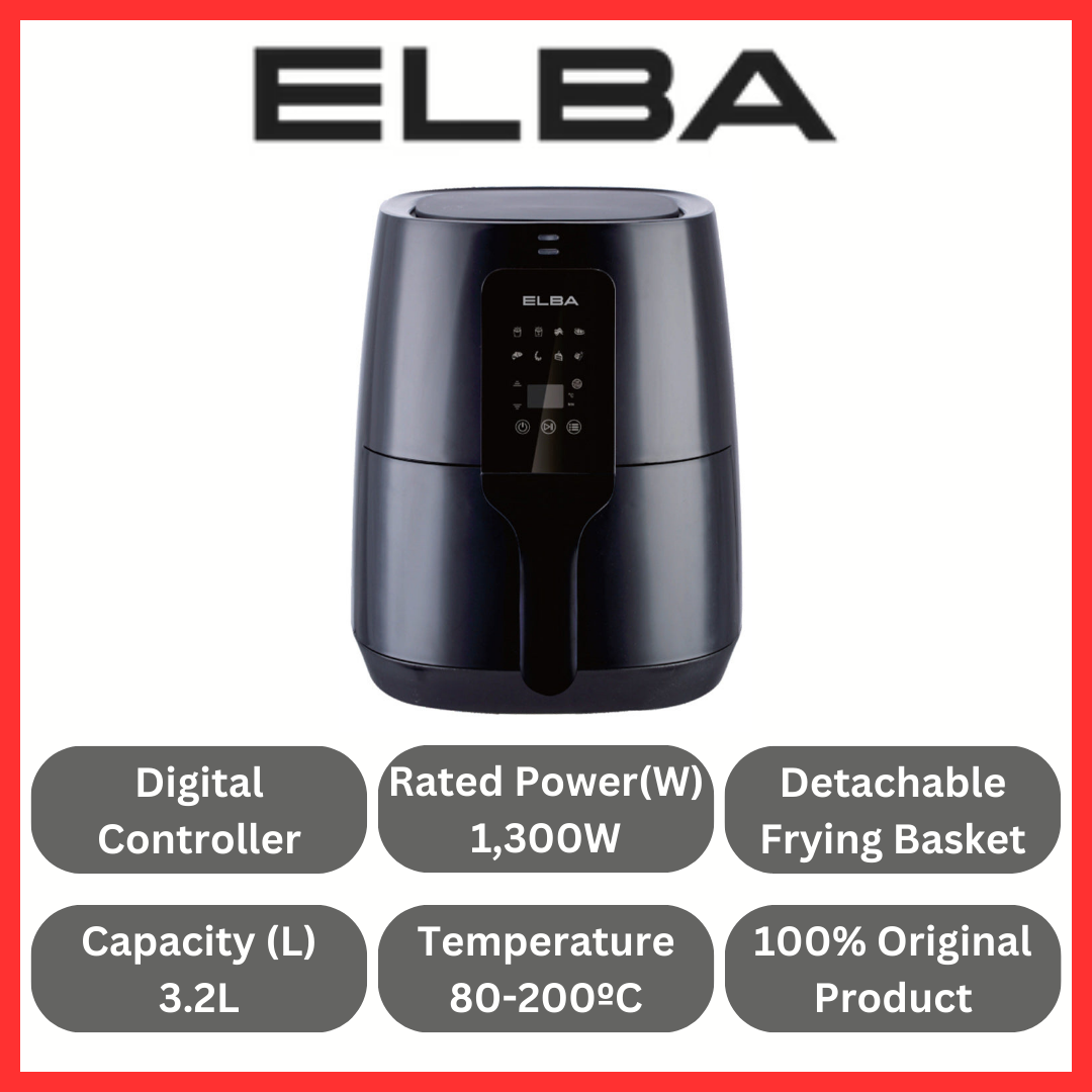 ELBA AIR FRYER EAF-J3213D(BK) 3.2L 1300W WITH LED DISPLAY, PENGORENG ...