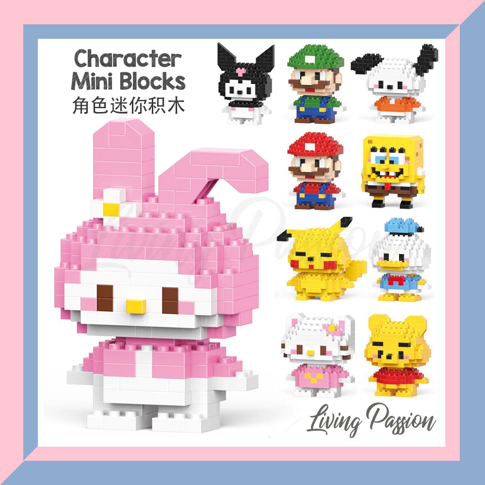 Mini Bricks Blocks Nano Building Block Cute Cartoon Character Children Kids Adults Toy Birthday ...