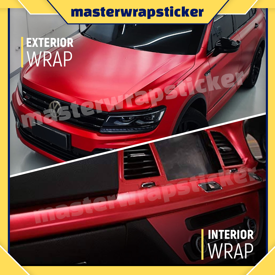 NEW SATIN MATTE RED CAR STICKER(152CM-90CM)stiker kereta MERAH vinyl ...