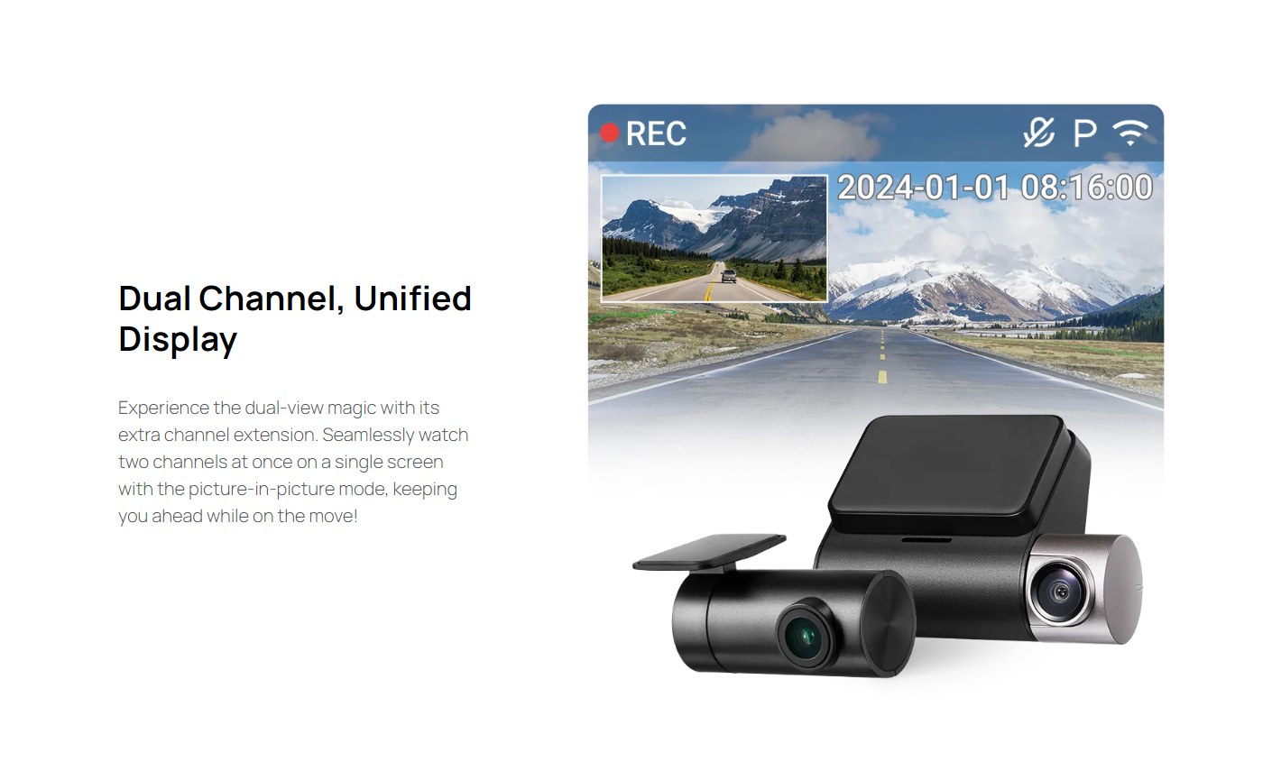 70mai A510 Dash Cam Dual Vision Car Recorder (Front + Rear) with GPS ADAS | Shopee Malaysia