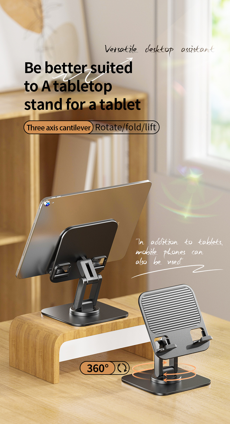 the Aryl™ Adjustable ABS Tablet Stand Holder with 360° Rotating Base ...