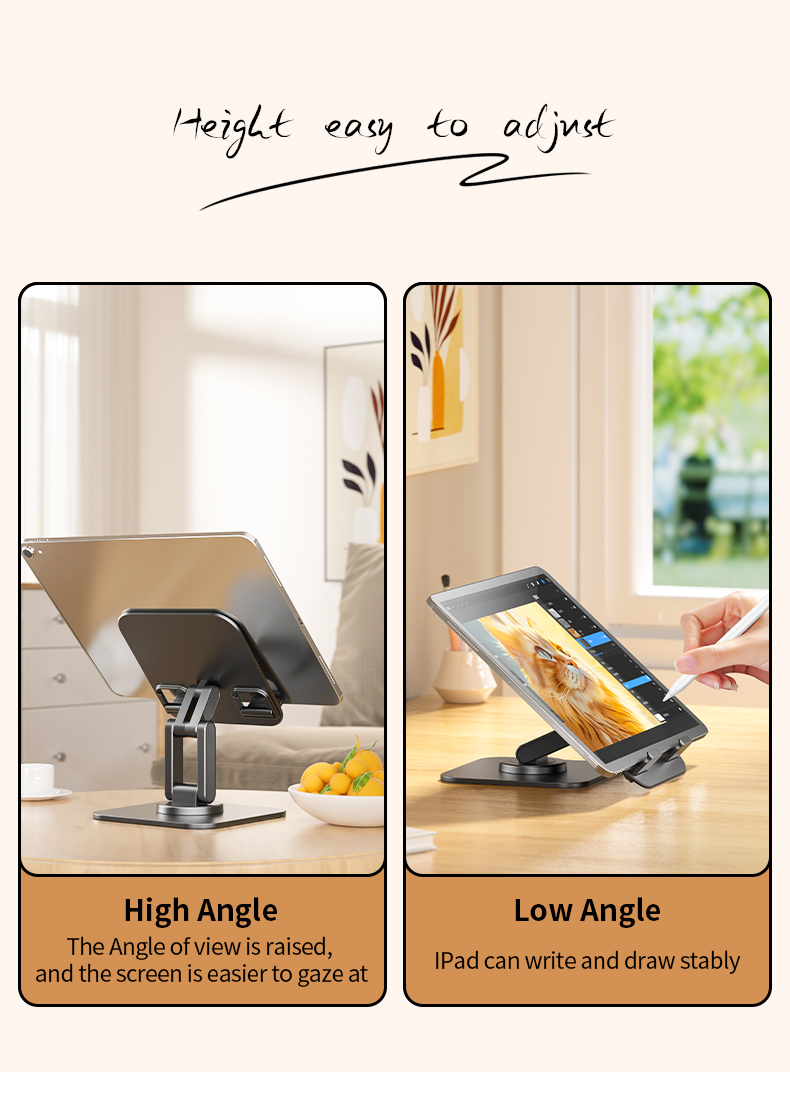 the Aryl™ Adjustable ABS Tablet Stand Holder with 360° Rotating Base ...