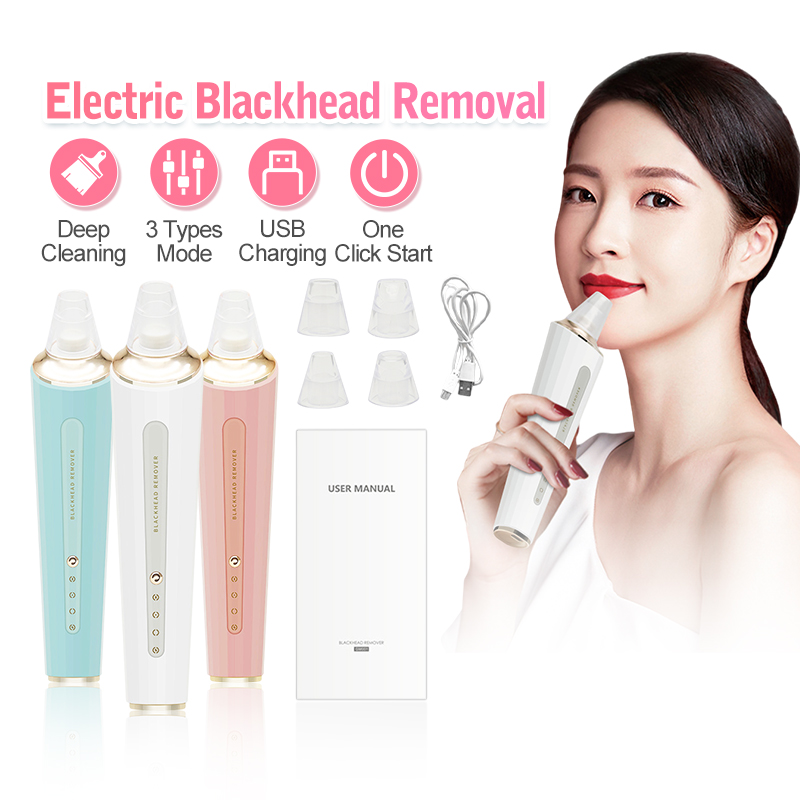 LCD Bubble Blackhead Remover Facial Skin Cleanser Rechargeable Suction ...