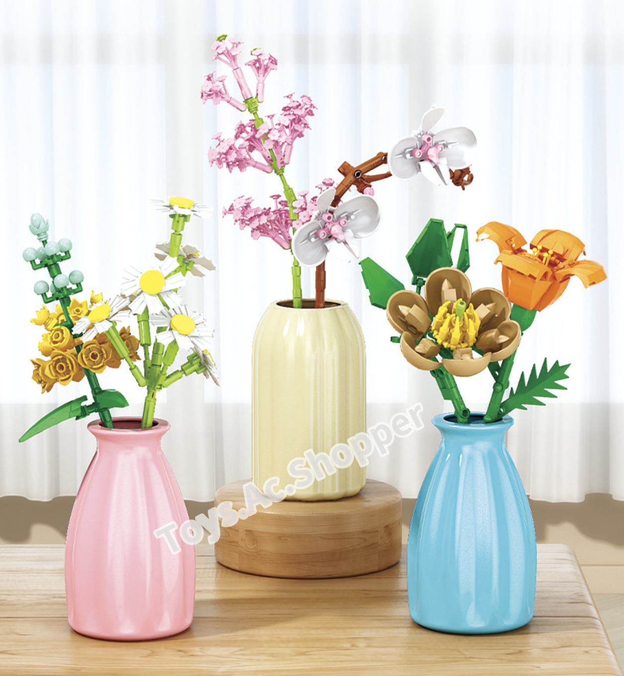 DIY Bunga Brick Building Blocks Creative Flower Rose Sunflower ...