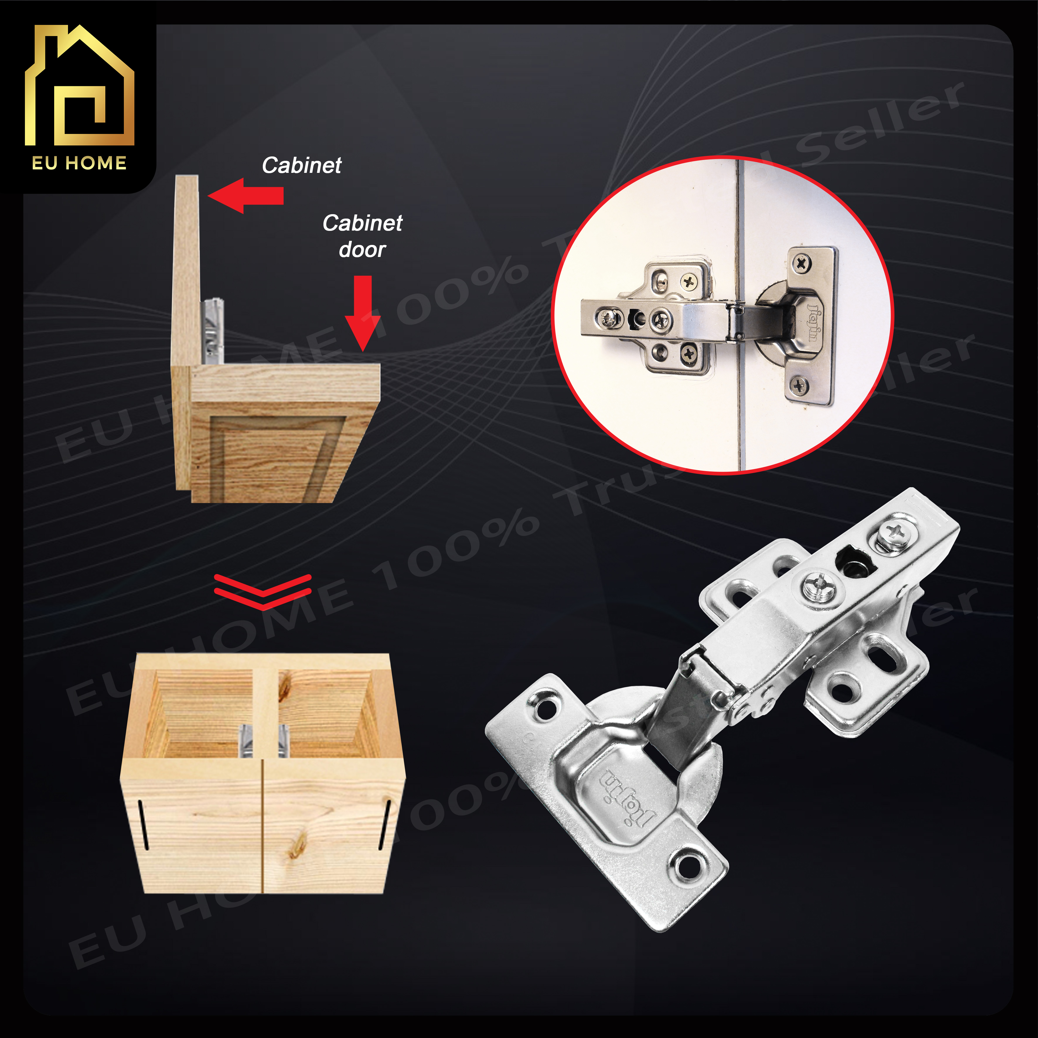 Engsel Pintu / Kitchen Cabinet Furniture Soft Close Conceal Home Door ...