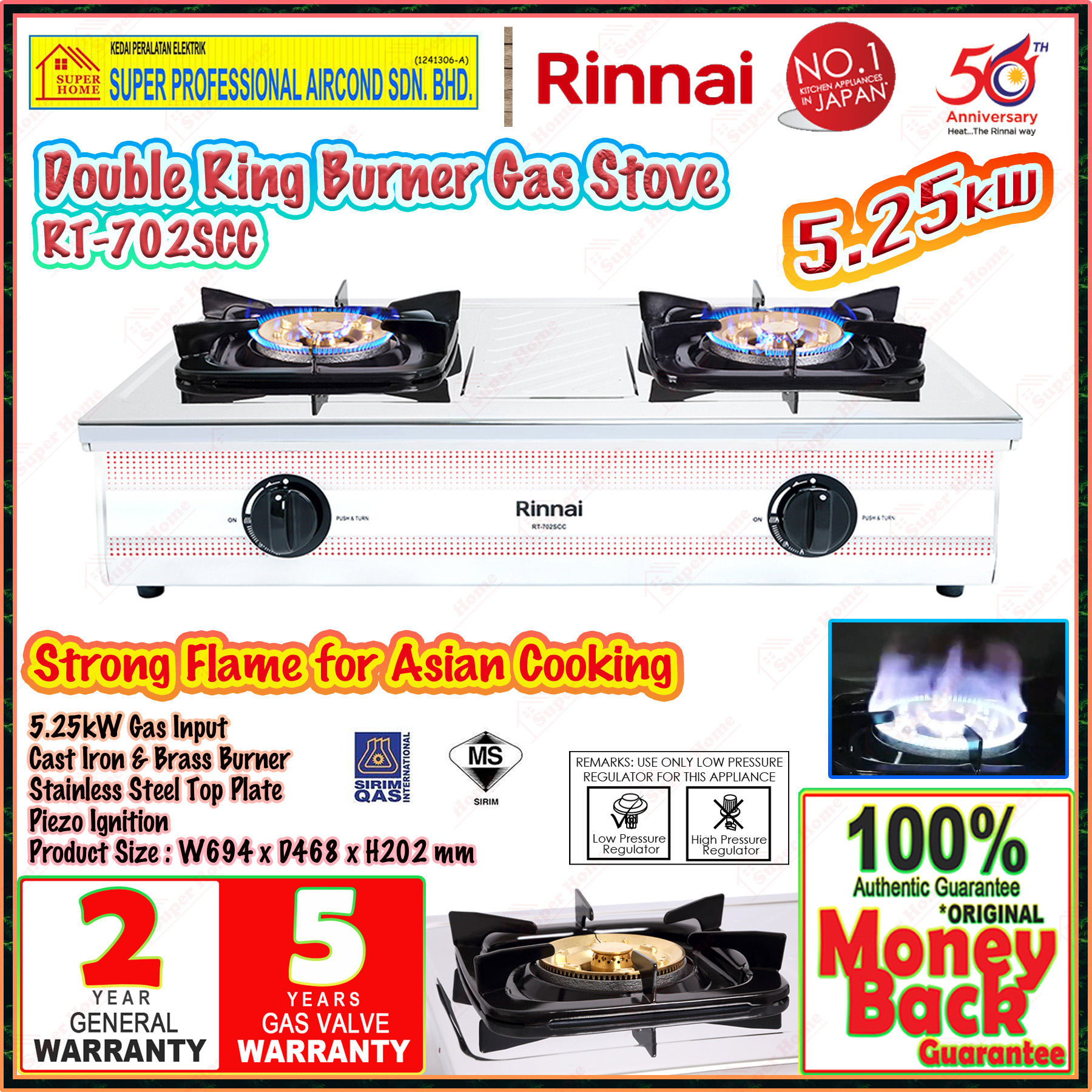 Rinnai Gas Stove Table Top Gas Cooker | Shopee Malaysia