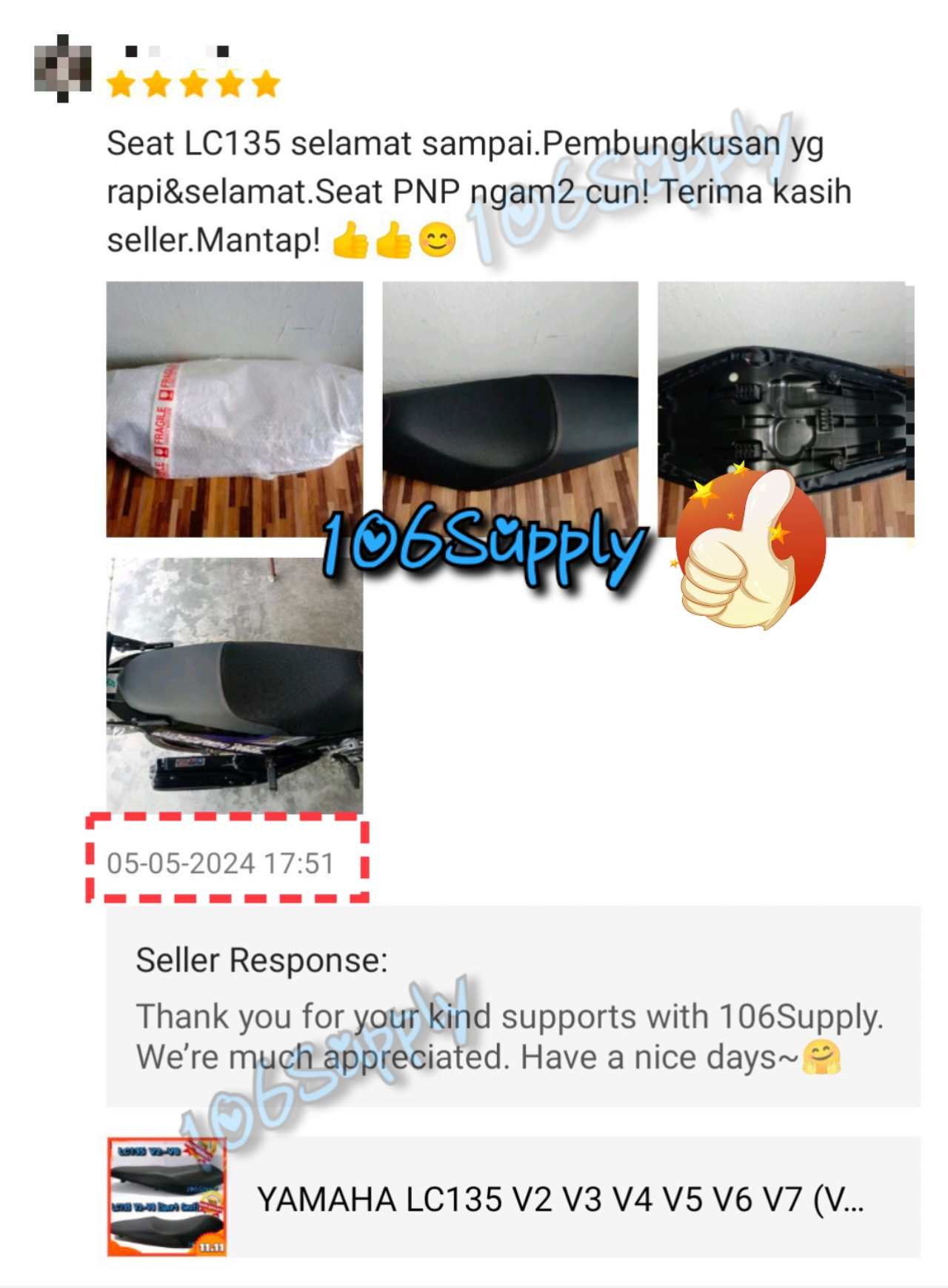 YAMAHA LC135 V2 V3 V4 V5 V6 V7 (V2-V7) Sport Seat Assy Cushion Sport Seat Kusyen Duduk Sport ...