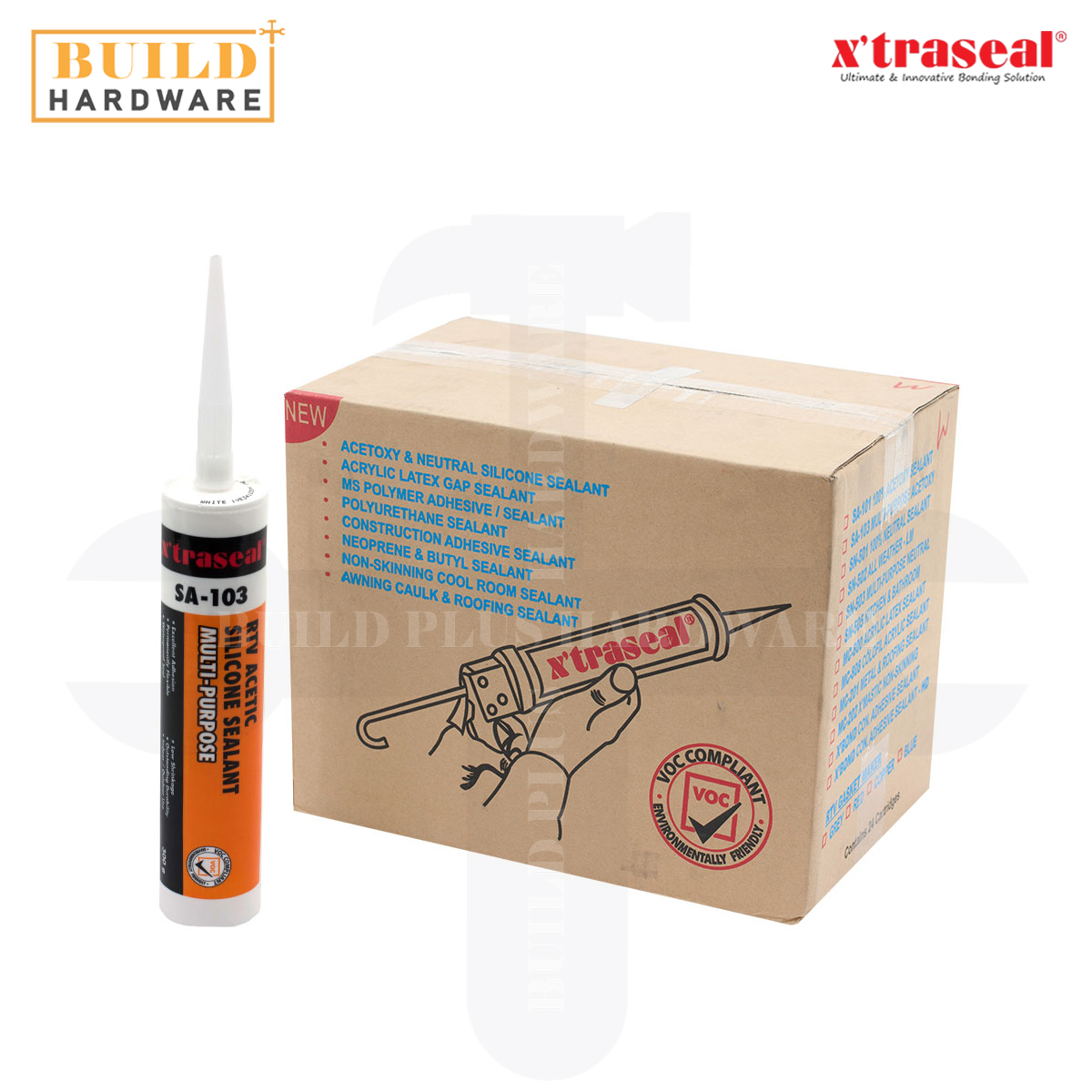 X'TRASEAL SA-103 300g Multi-Purpose RTV Acetic Silicone Sealant Black/Clear/White 多功能酸胶 Pengedap ...