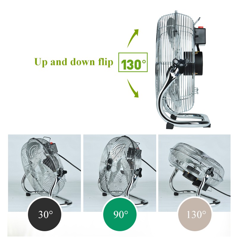 3H Pure Copper Motor Metal Clad Strong Industrial Electric Floor Fan ...